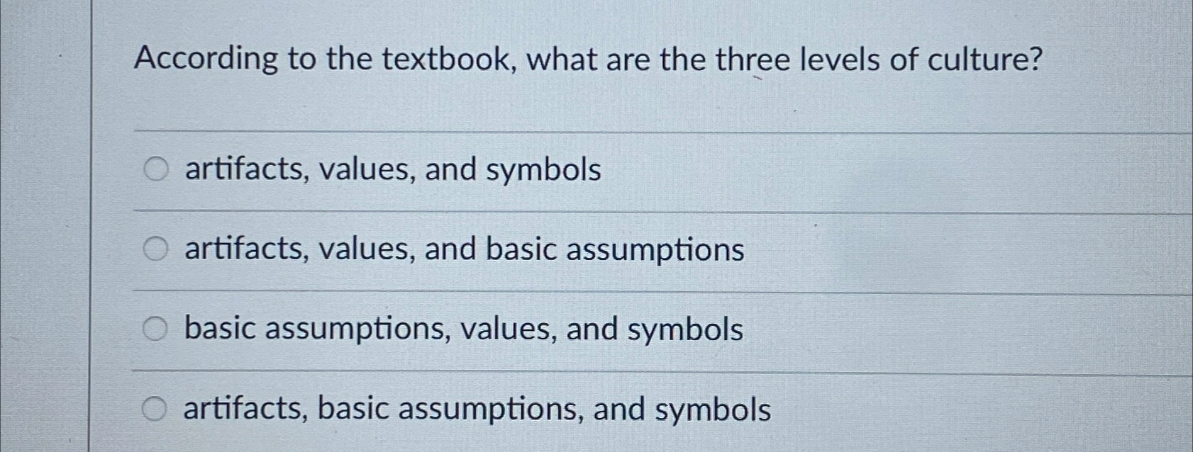 Solved According to the textbook, what are the three levels | Chegg.com