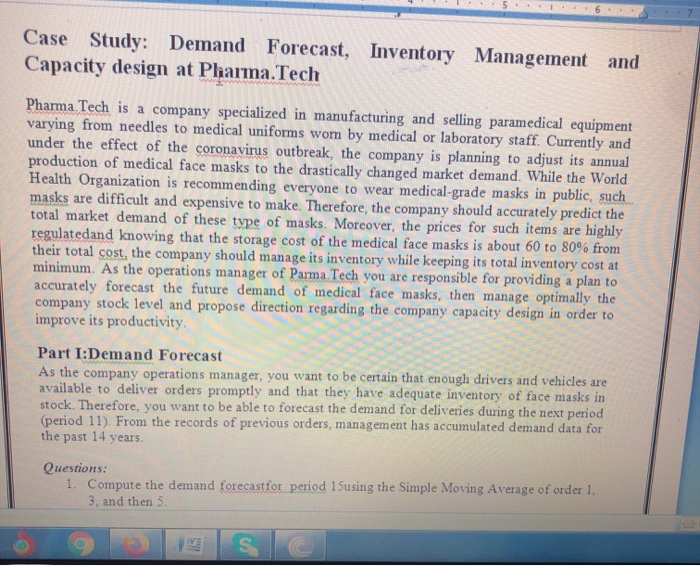 Case Study: Demand Forecast, Inventory Management and | Chegg.com