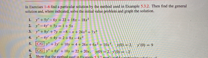 Solved In Exercises 1-6 find a particular solution by the | Chegg.com
