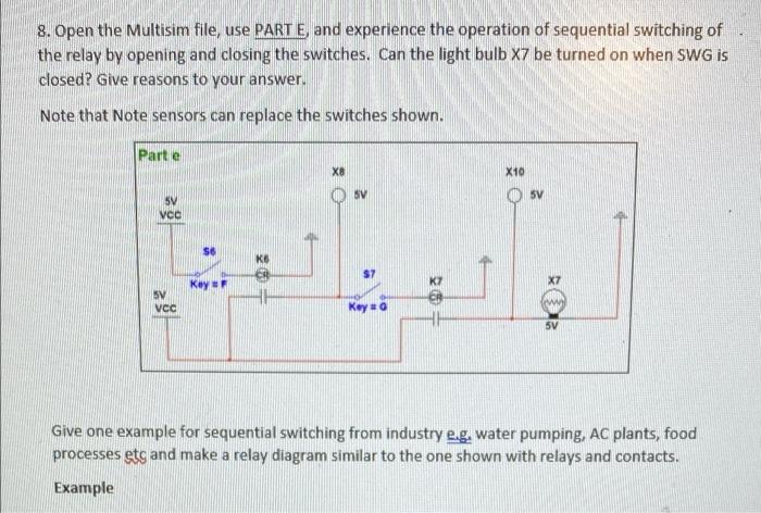 Solved 8. Open the Multisim file, use PARTE and experience | Chegg.com