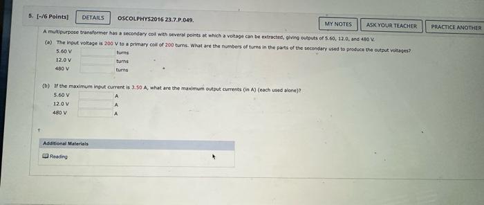 Solved A multipurpose transformier has a secondary coil with | Chegg.com