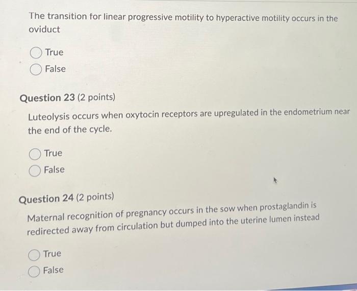 The transition for linear progressive motility to | Chegg.com
