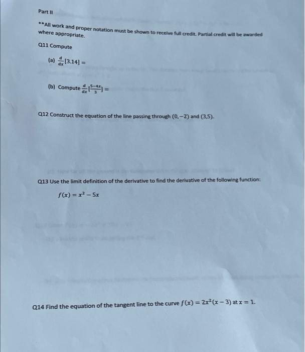 Solved * All work and proper notation must be shown to | Chegg.com