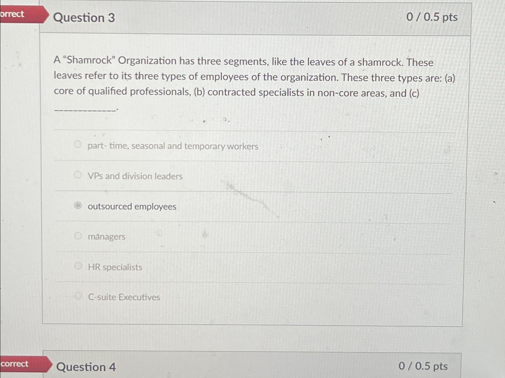 Solved Question 300.5 ﻿ptsA "Shamrock" Organization has | Chegg.com