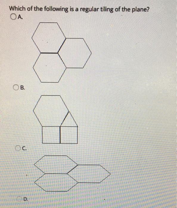 Solved Which of the following is a regular tiling of the | Chegg.com