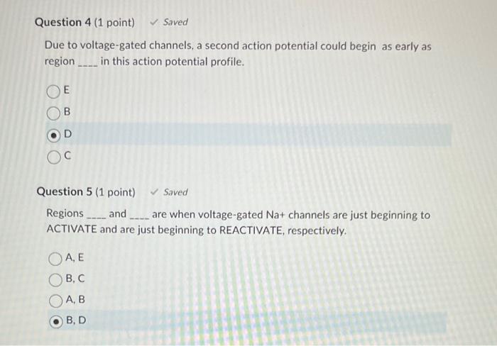 Solved The action potential below has been separated into 6 | Chegg.com