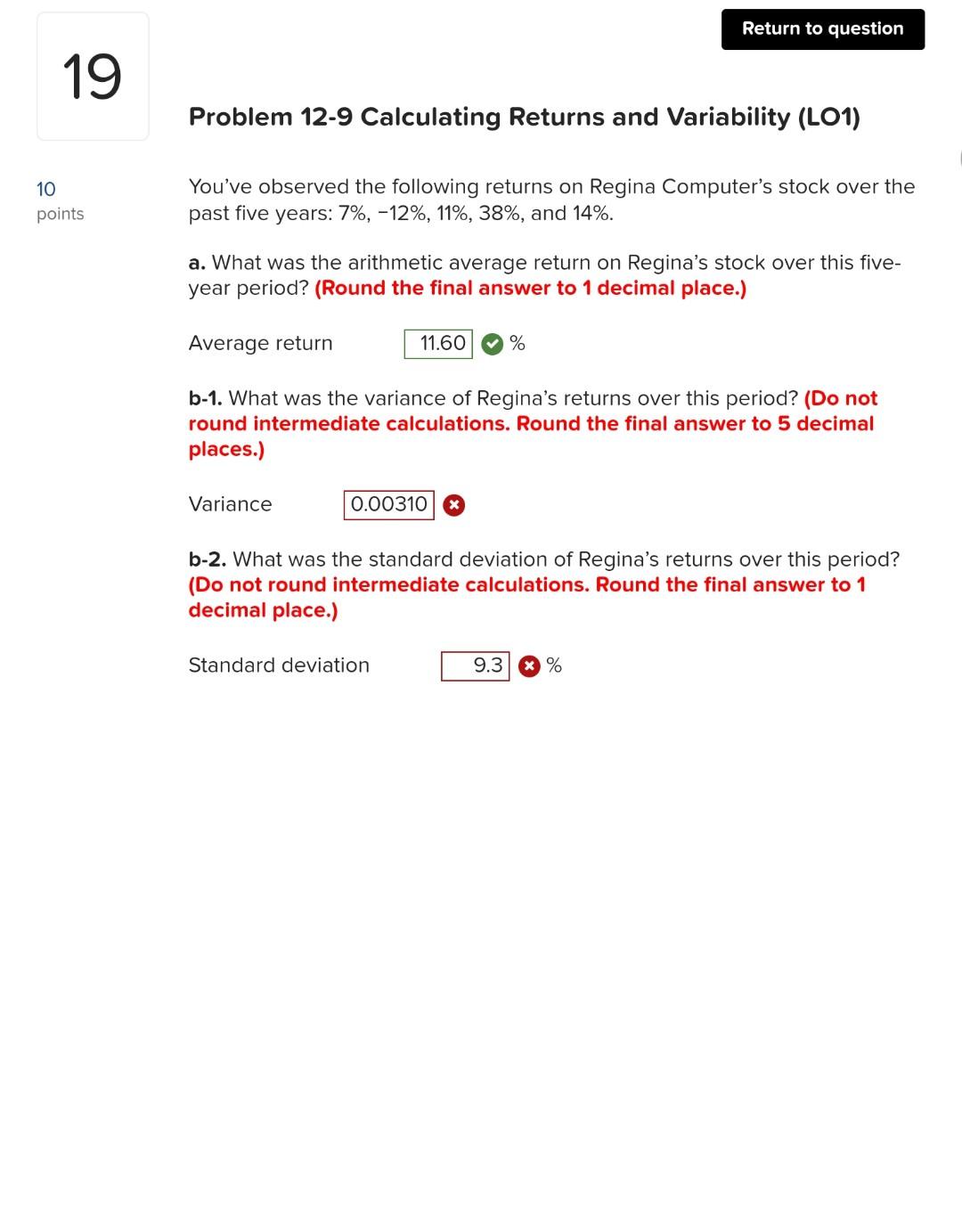 Solved Problem 12-9 Calculating Returns and Variability | Chegg.com Solved Problem 12-9 Calculating Returns and Variability | Chegg.com