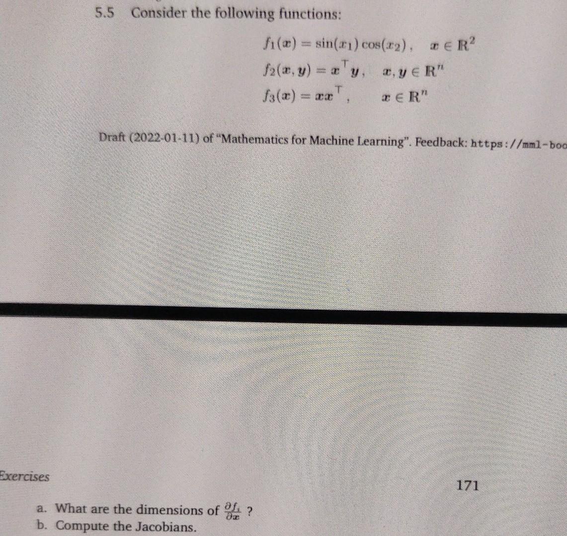 5 5 Consider The Following Functions