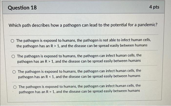 Solved Question 18 4 pts Which path describes how a pathogen | Chegg.com