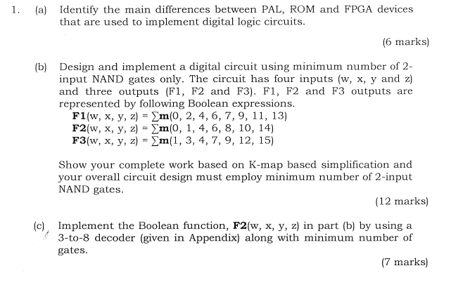 Solved (a) ﻿Identify the main differences between PAL, ROM | Chegg.com