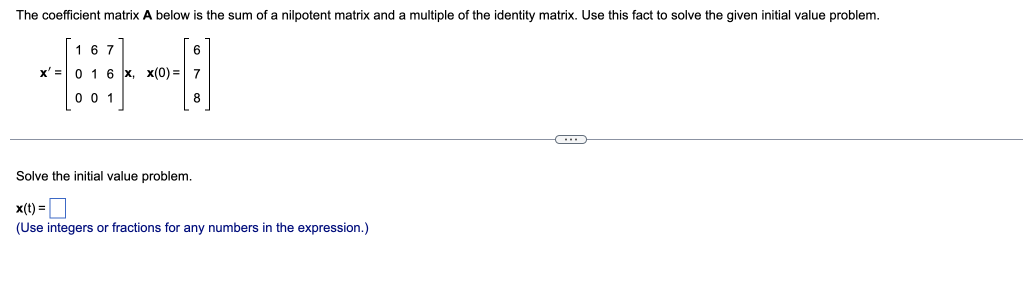 Solved The coefficient matrix A below is the sum of a | Chegg.com