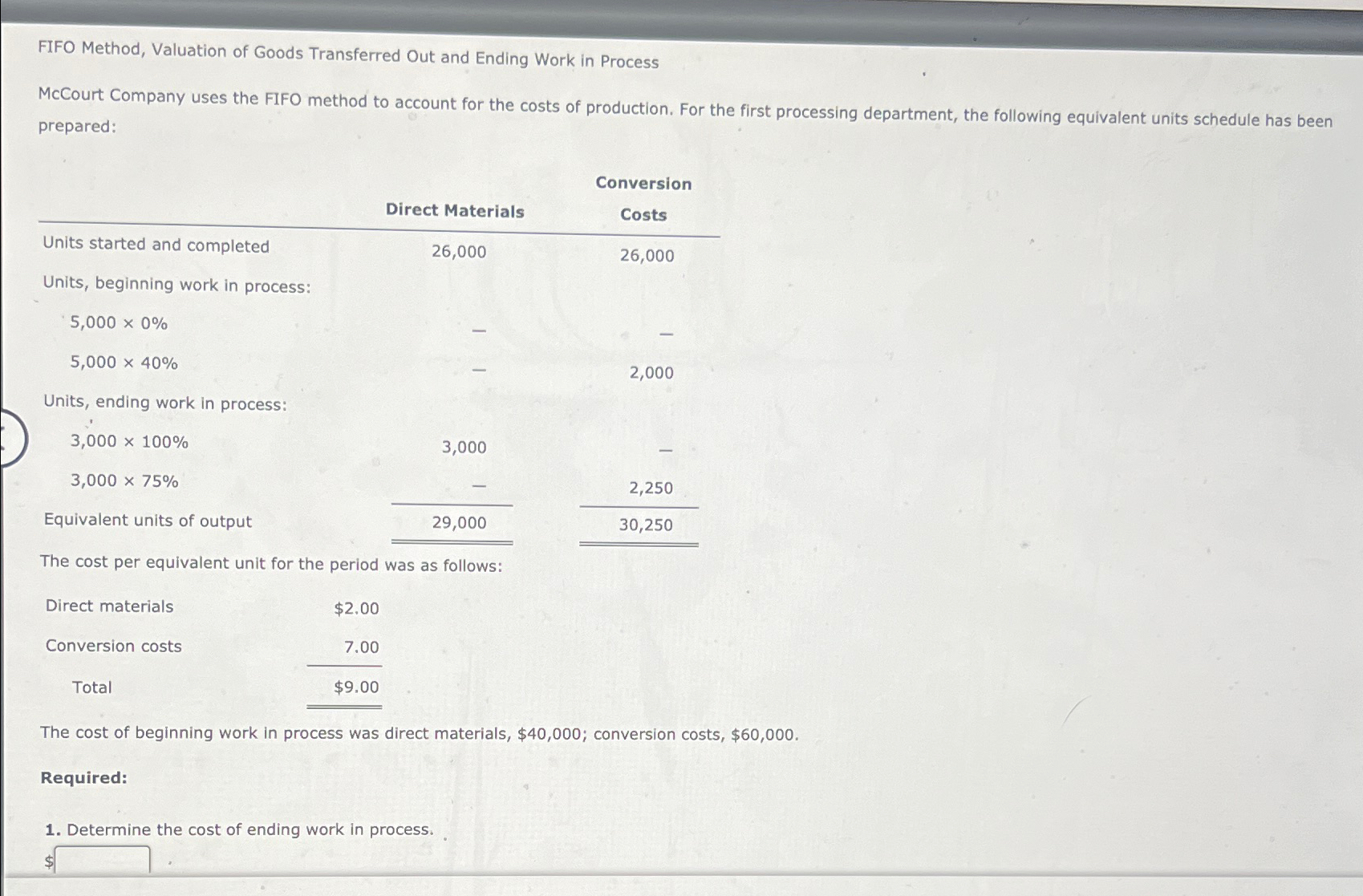 Solved FIFO Method, Valuation of Goods Transferred Out and | Chegg.com