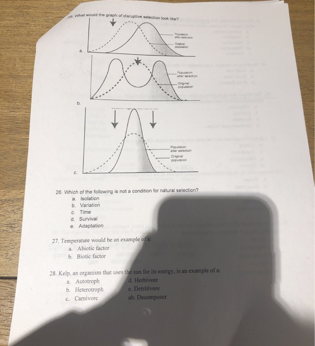 Solved What would the graph of disruptive selection lock | Chegg.com