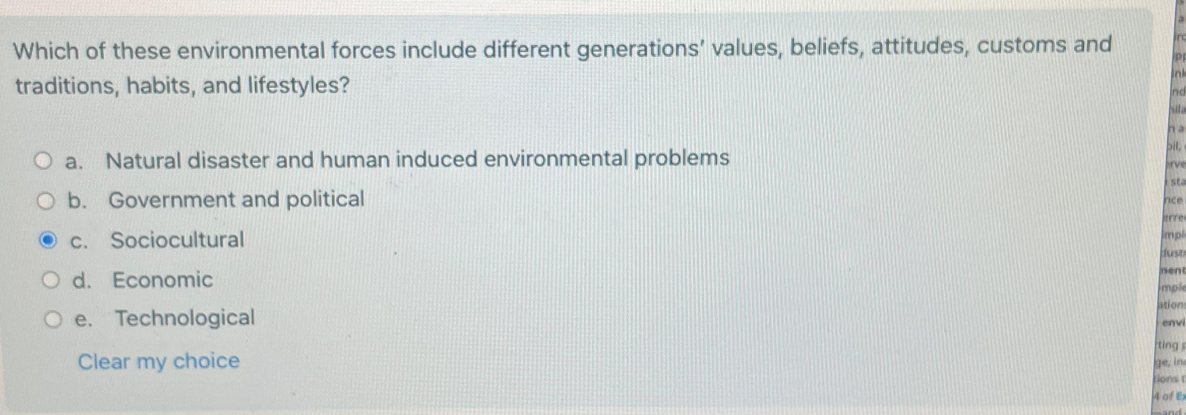 Solved Which of these environmental forces include different | Chegg.com