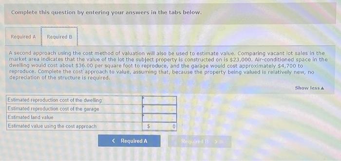 Solved Complete the sales comparison approach to value and | Chegg.com