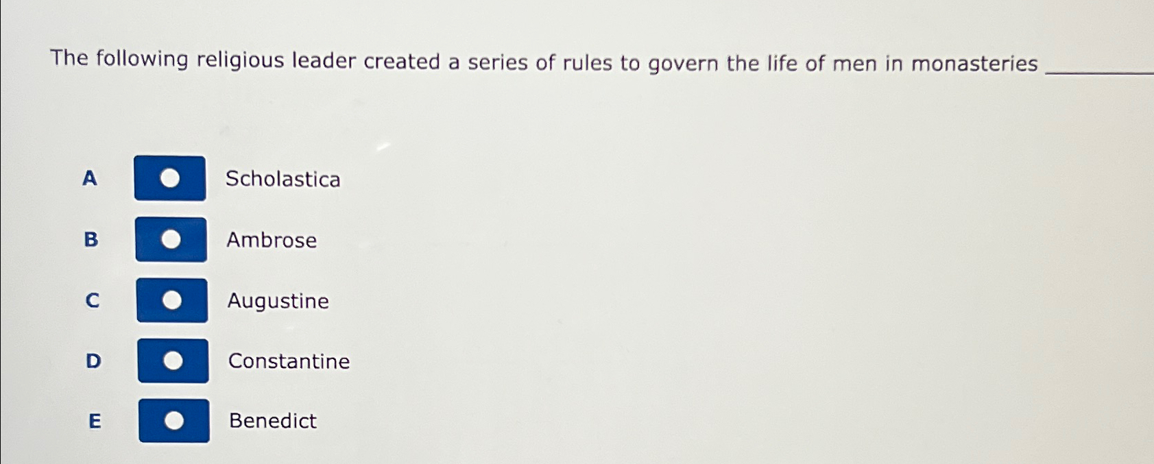 Solved The following religious leader created a series of | Chegg.com