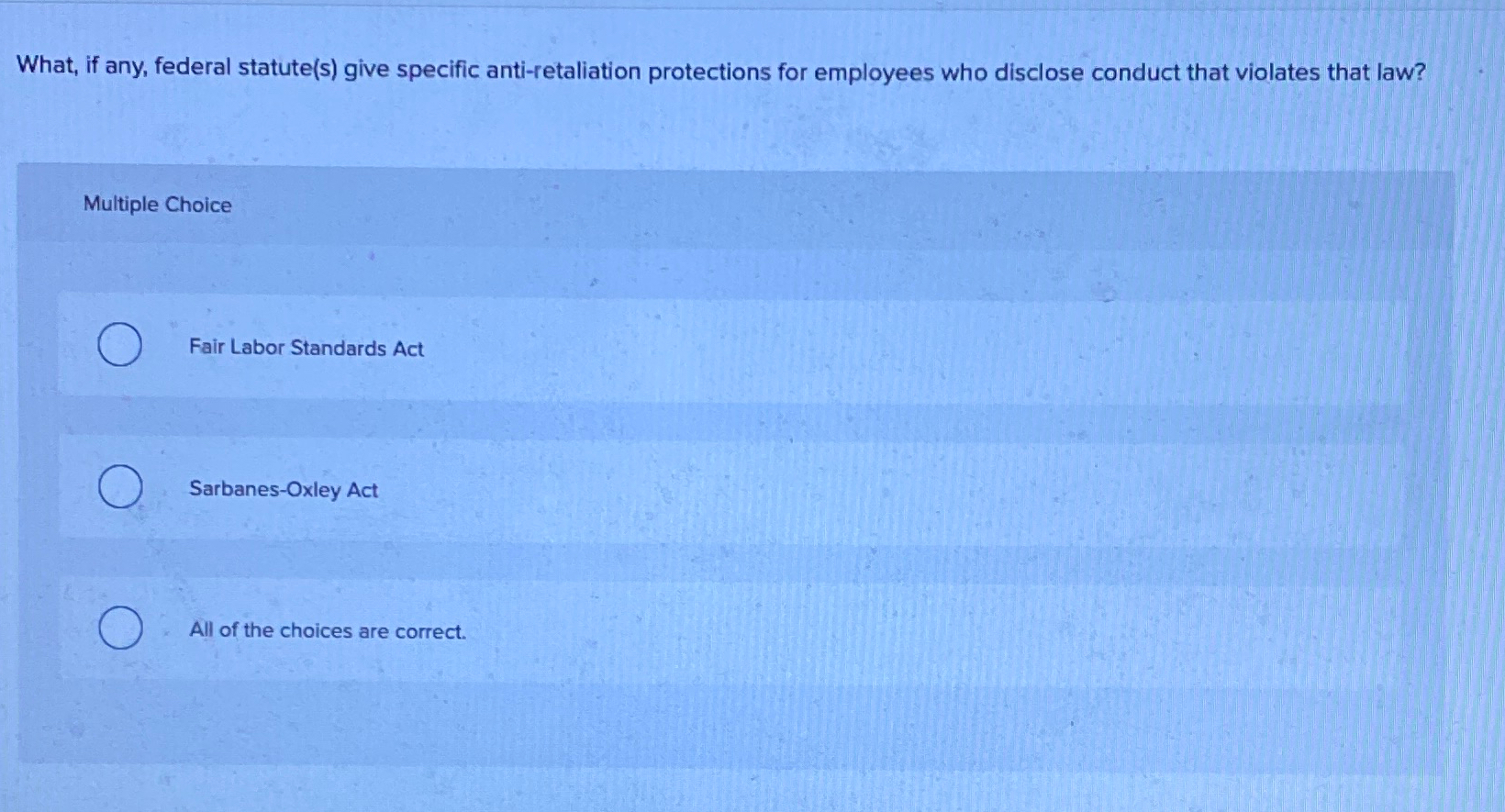 Solved What, if any, federal statute(s) ﻿give specific | Chegg.com