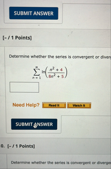 Solved [- / 1 ﻿Points]Determine whether the series is | Chegg.com