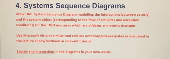 Solved 4. Systems Sequence Diagrams Draw UML System Sequence | Chegg.com