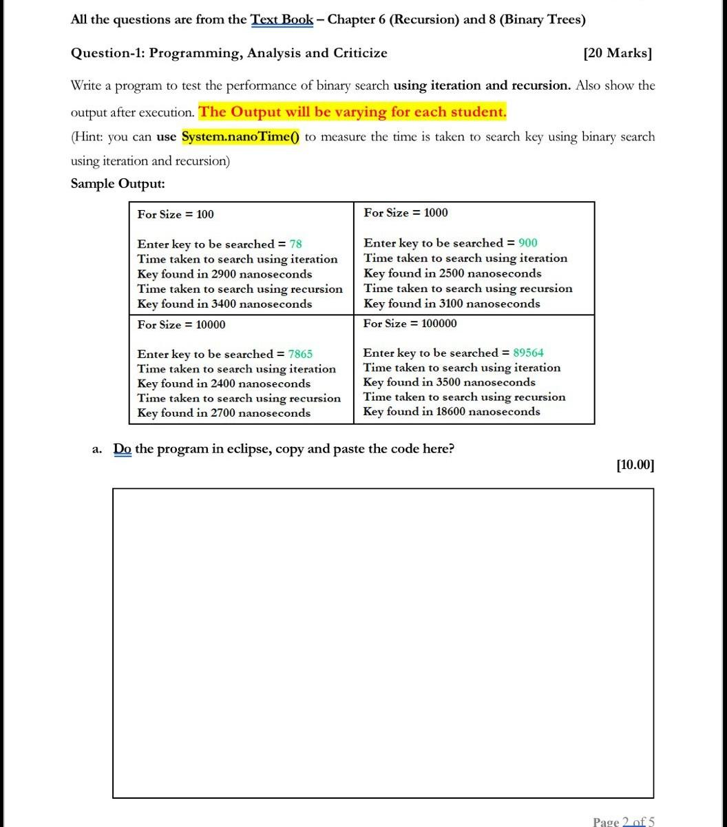 Solved Course Data Structures And Algorithms In Java The 5911