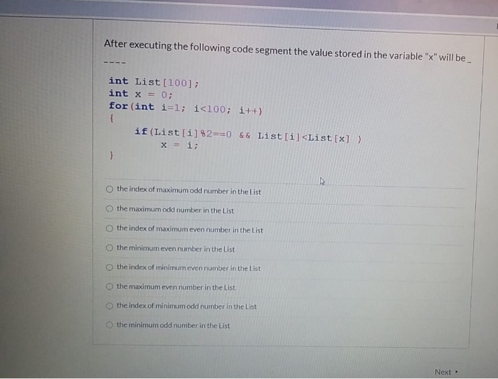 Solved After Executing The Following Code Segment The Value 4749