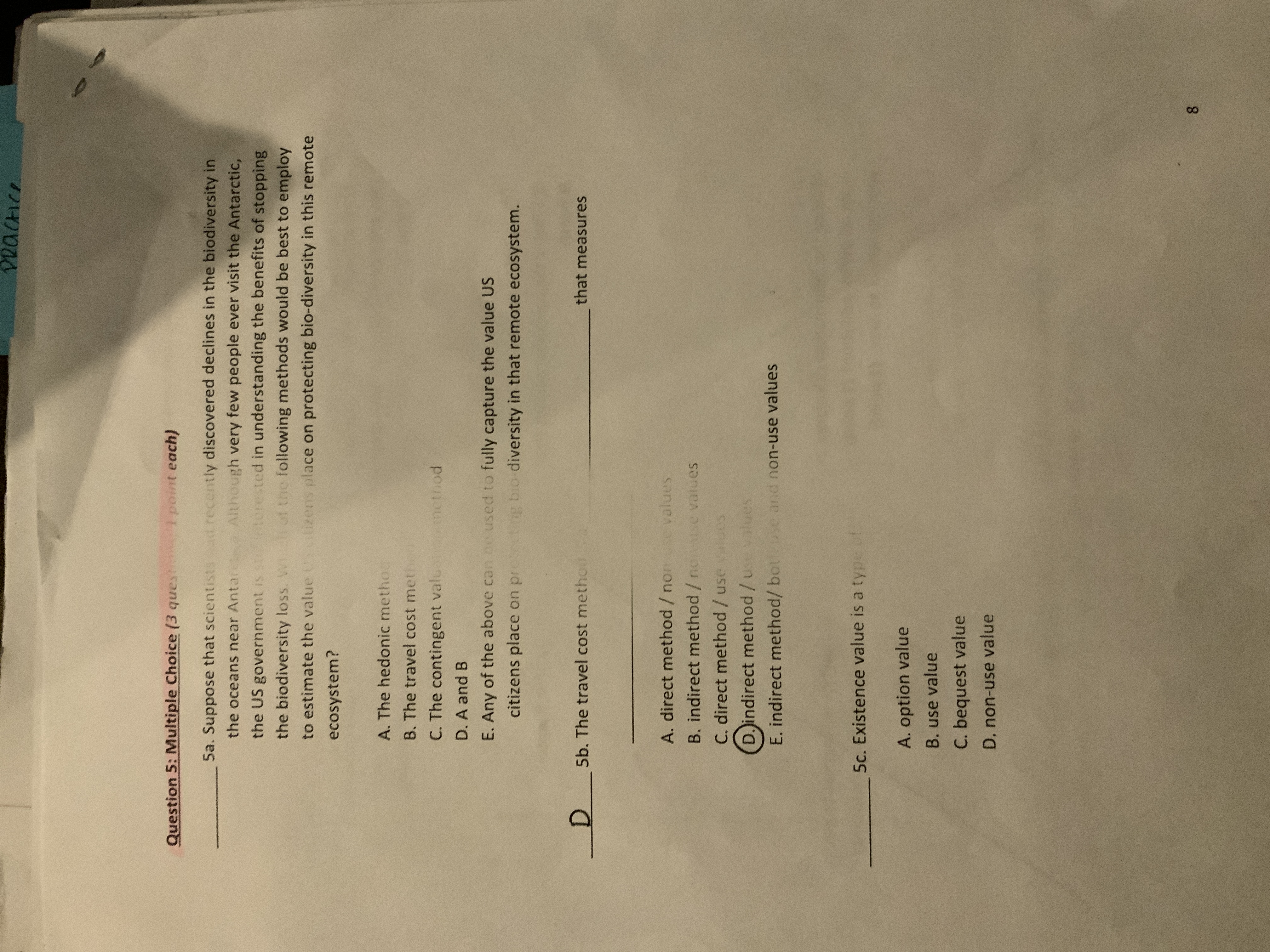 Solved Question 5: Multiple Choice (3 ﻿quest 1 ﻿point | Chegg.com