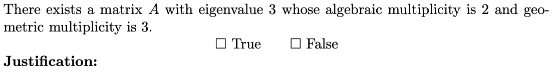 Solved There exists a matrix A with eigenvalue 3 ﻿whose | Chegg.com