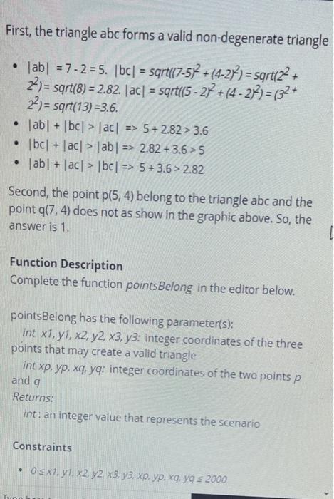 Solved A triangle formed by the three points a(x1, y1), | Chegg.com