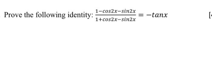 Solved Prove the following identity: | Chegg.com