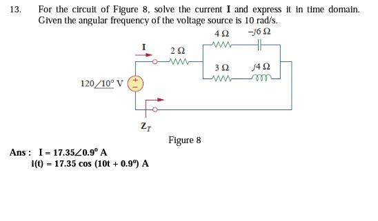 Solved 4. Using phasors, determine i(t) in the following | Chegg.com