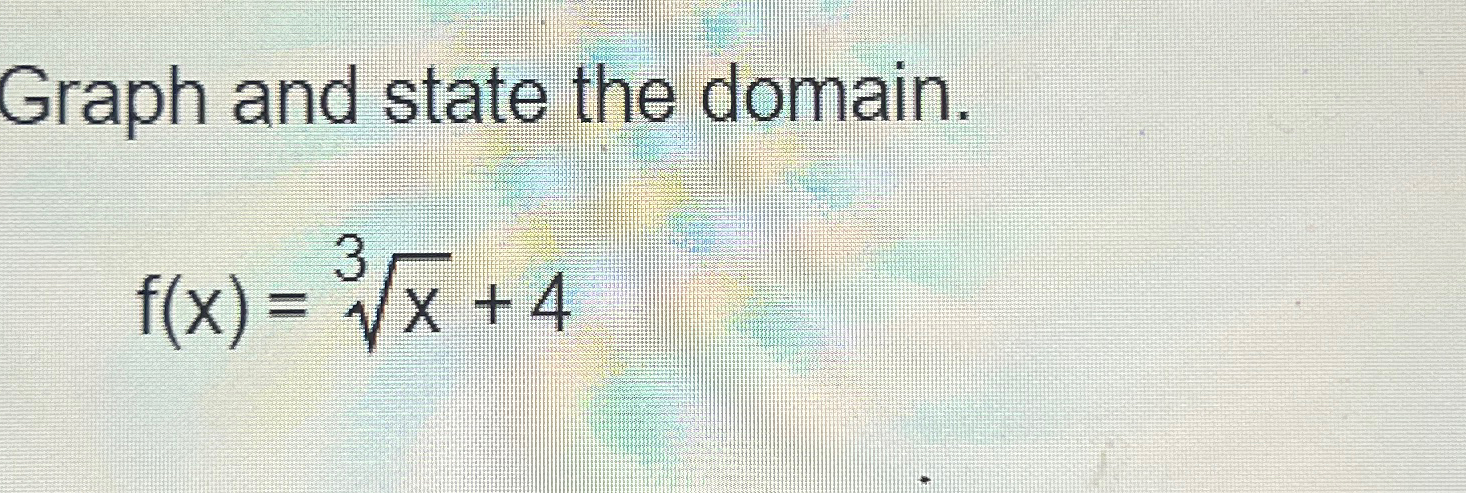 Solved Graph and state the domain.f(x)=x3+4 | Chegg.com