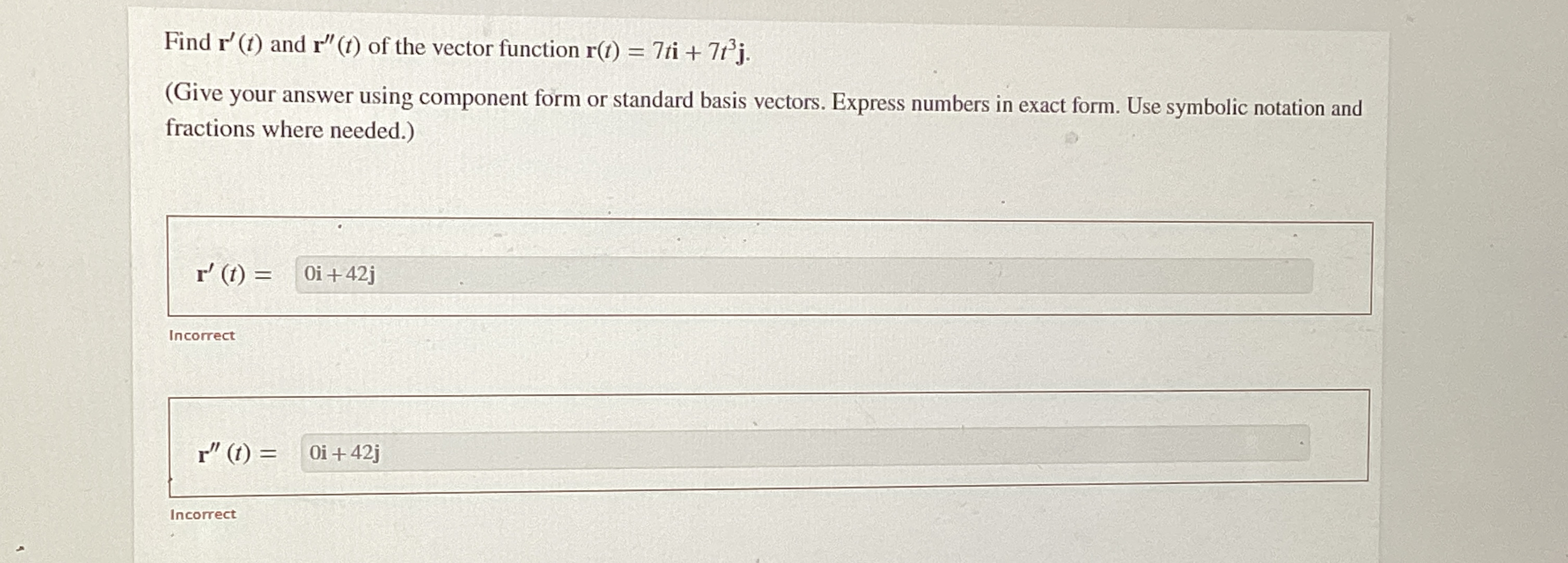 Solved Find r'(t) ﻿and r''(t) ﻿of the vector function | Chegg.com