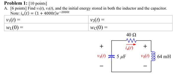 Solved Problem 1: [10 points] A. [6 points] Find | Chegg.com