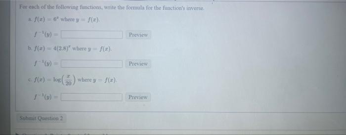 Solved For Each Of The Following Functions Write The 0948