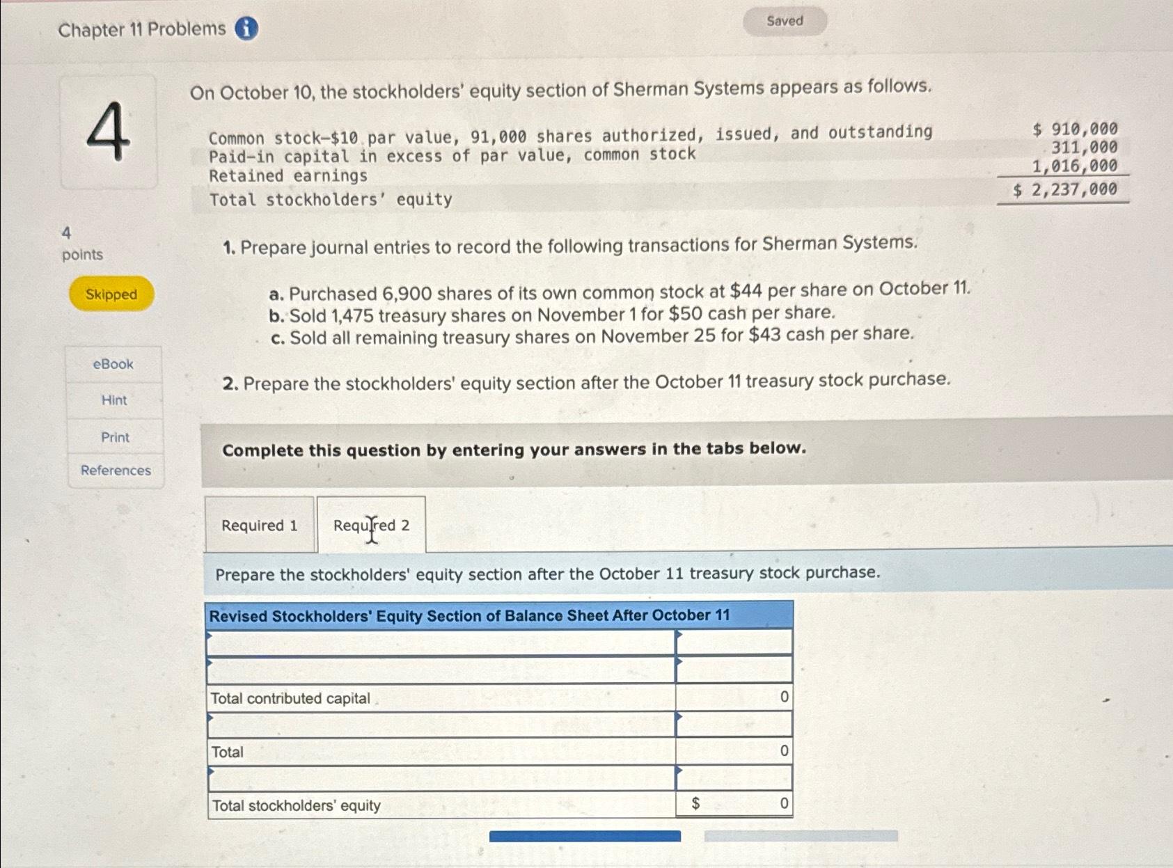 Solved Chapter 11 ﻿Problems (i)44 | Chegg.com