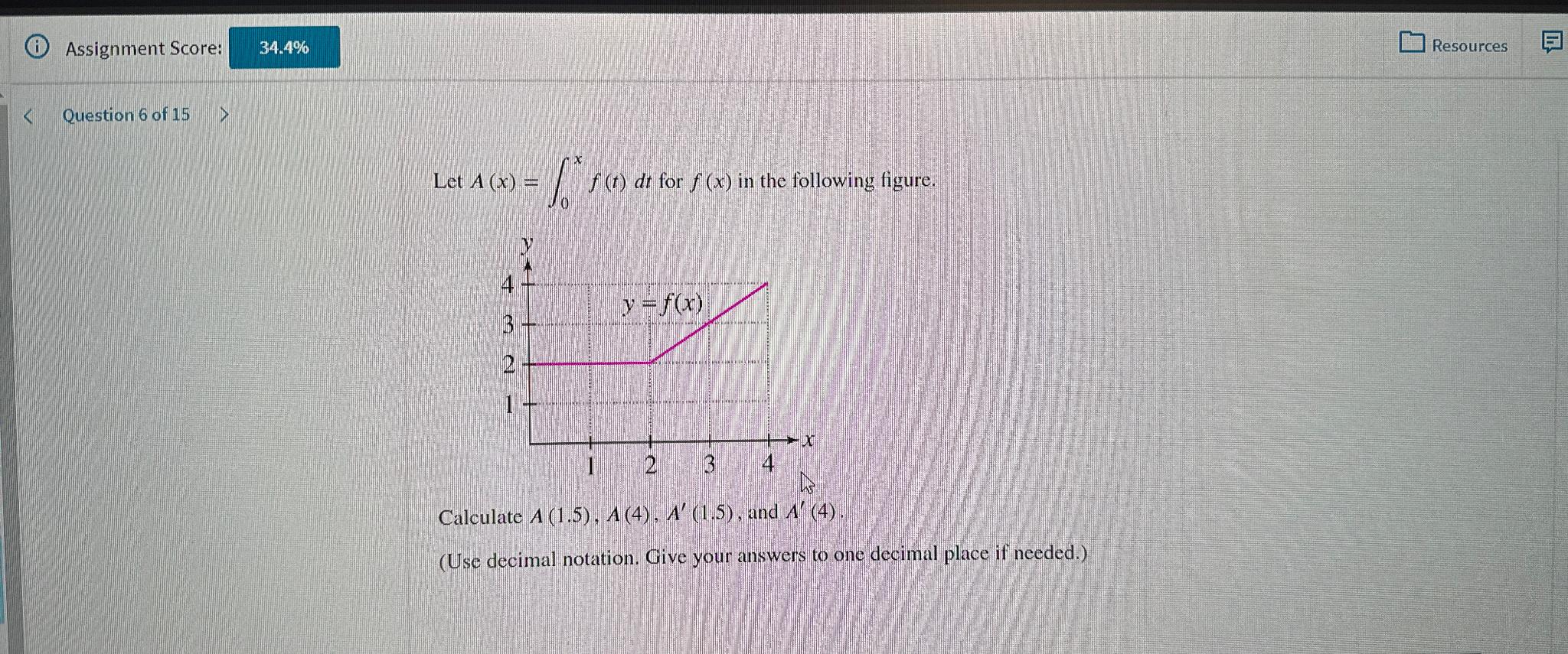 Solved (i) ﻿Assignment Score:ResourcesQuestion 6 ﻿of 15>Let | Chegg.com