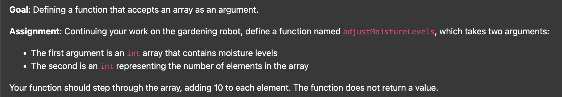 Solved Goal: Defining a function that accepts an array as an | Chegg.com