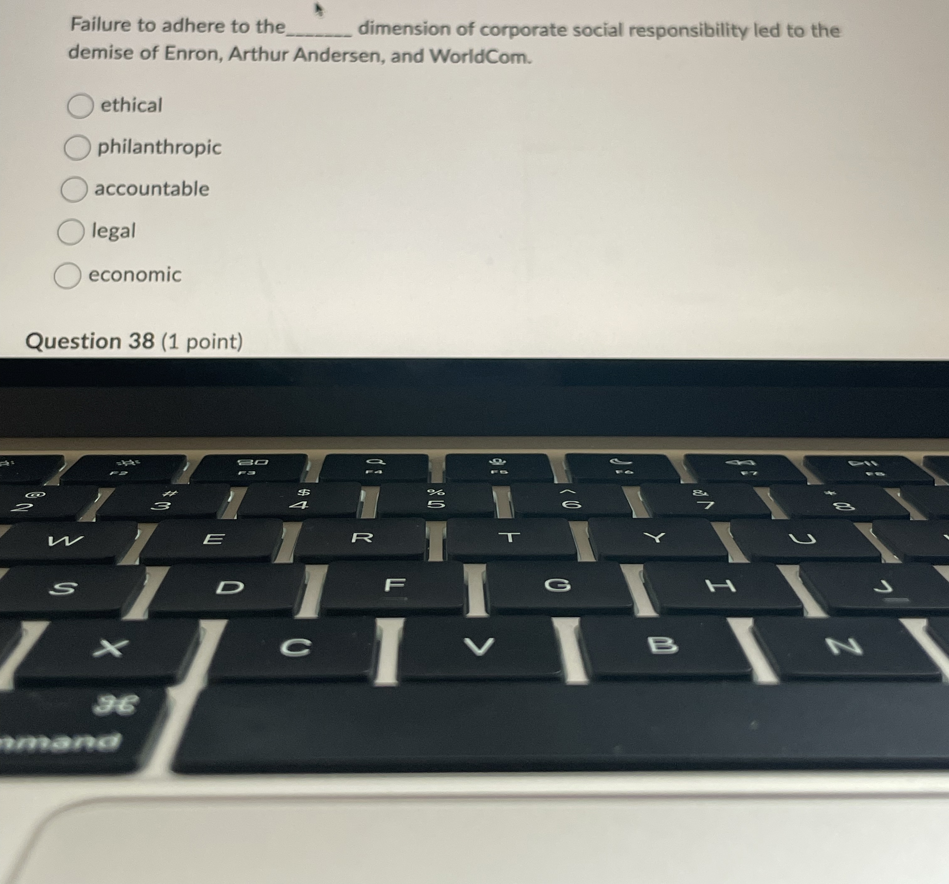 Solved Failure to adhere to the q, ﻿dimension of corporate | Chegg.com