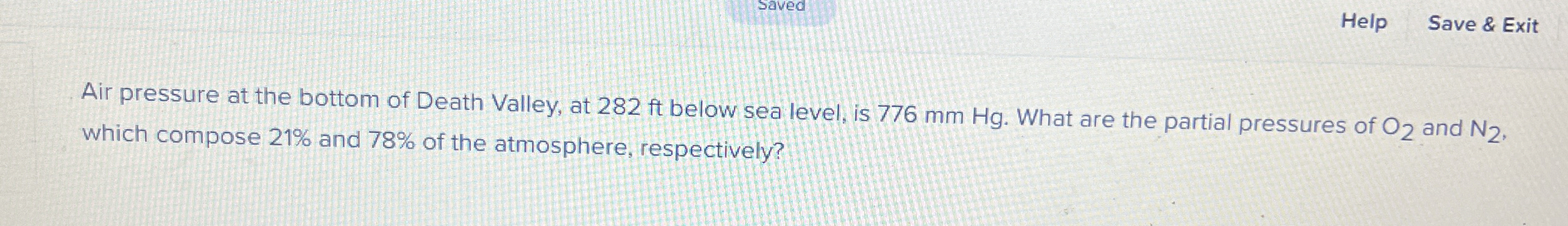 Solved savedHelpSave & ExitAir pressure at the bottom of | Chegg.com