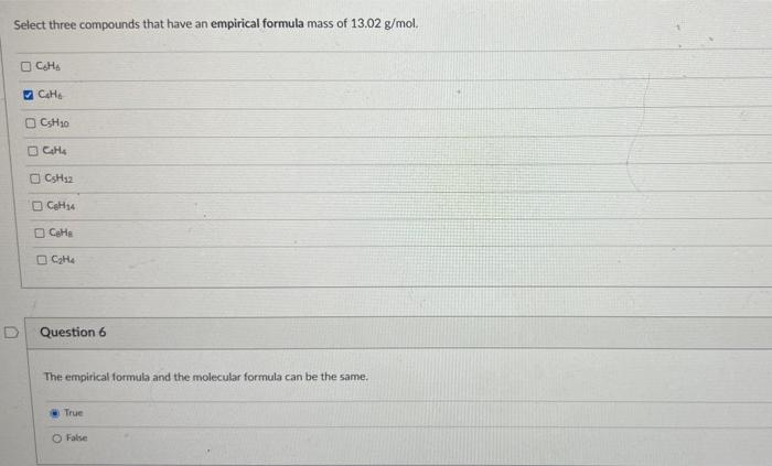 Solved The molecular formulas molar mass is 204 g/mol and | Chegg.com