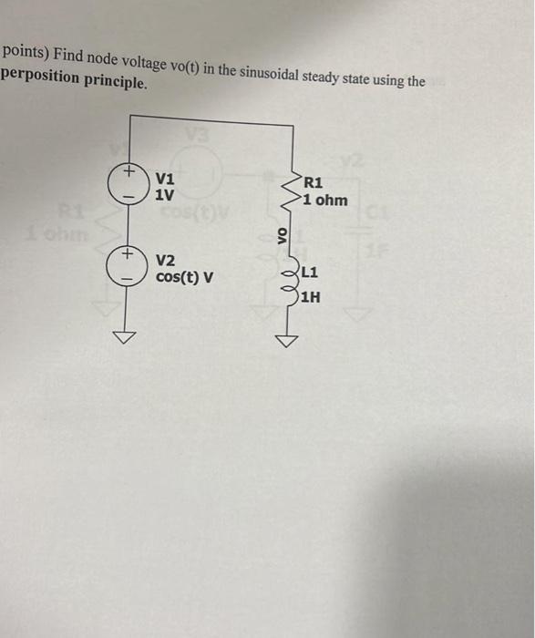 Solved points) Find node voltage vo(t) in the sinusoidal | Chegg.com