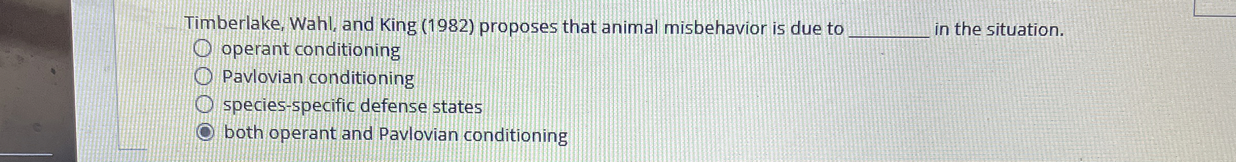 Timberlake, Wahl, and King (1982) ﻿proposes that | Chegg.com