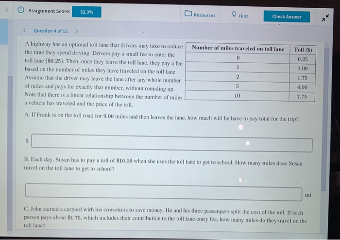 Solved Assignment Score: O Hint 32.3% O Resources Check | Chegg.com