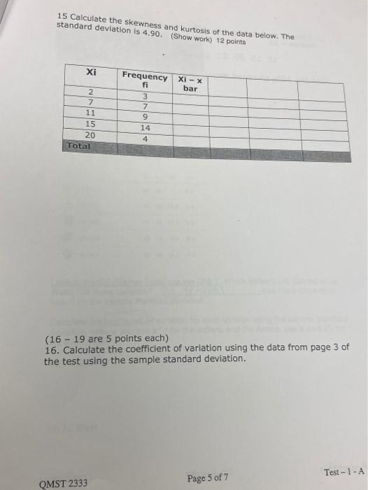 Solved 13 Calculate the median for the grouped data given | Chegg.com
