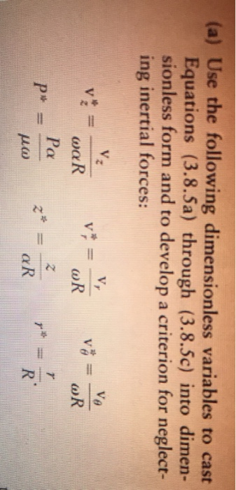 (a) Use the following dimensionless variables to cast | Chegg.com