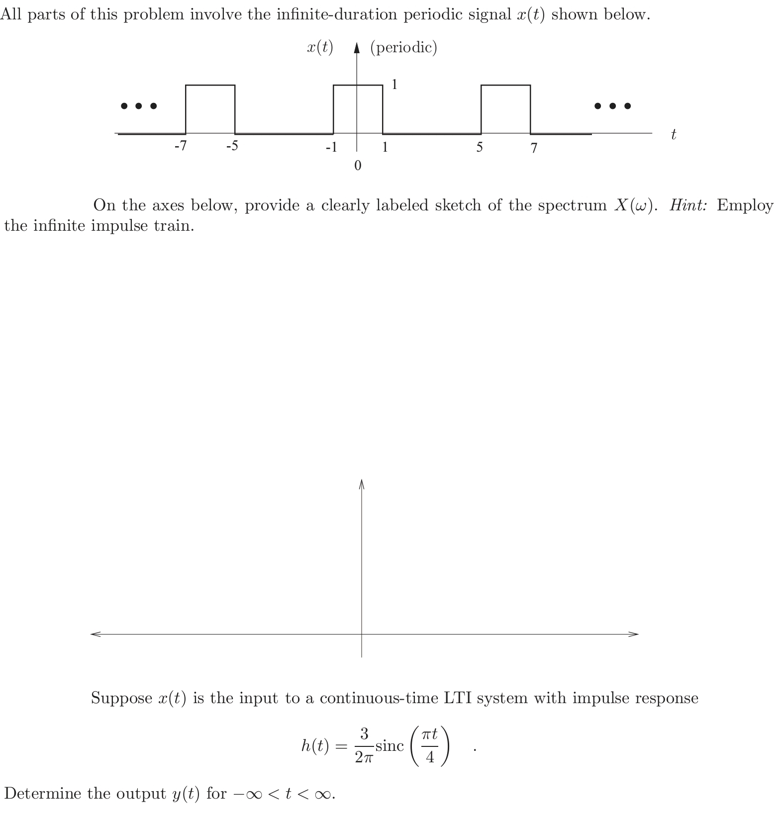 Suppose x(t) ﻿is the input to a continuous-time LTI | Chegg.com