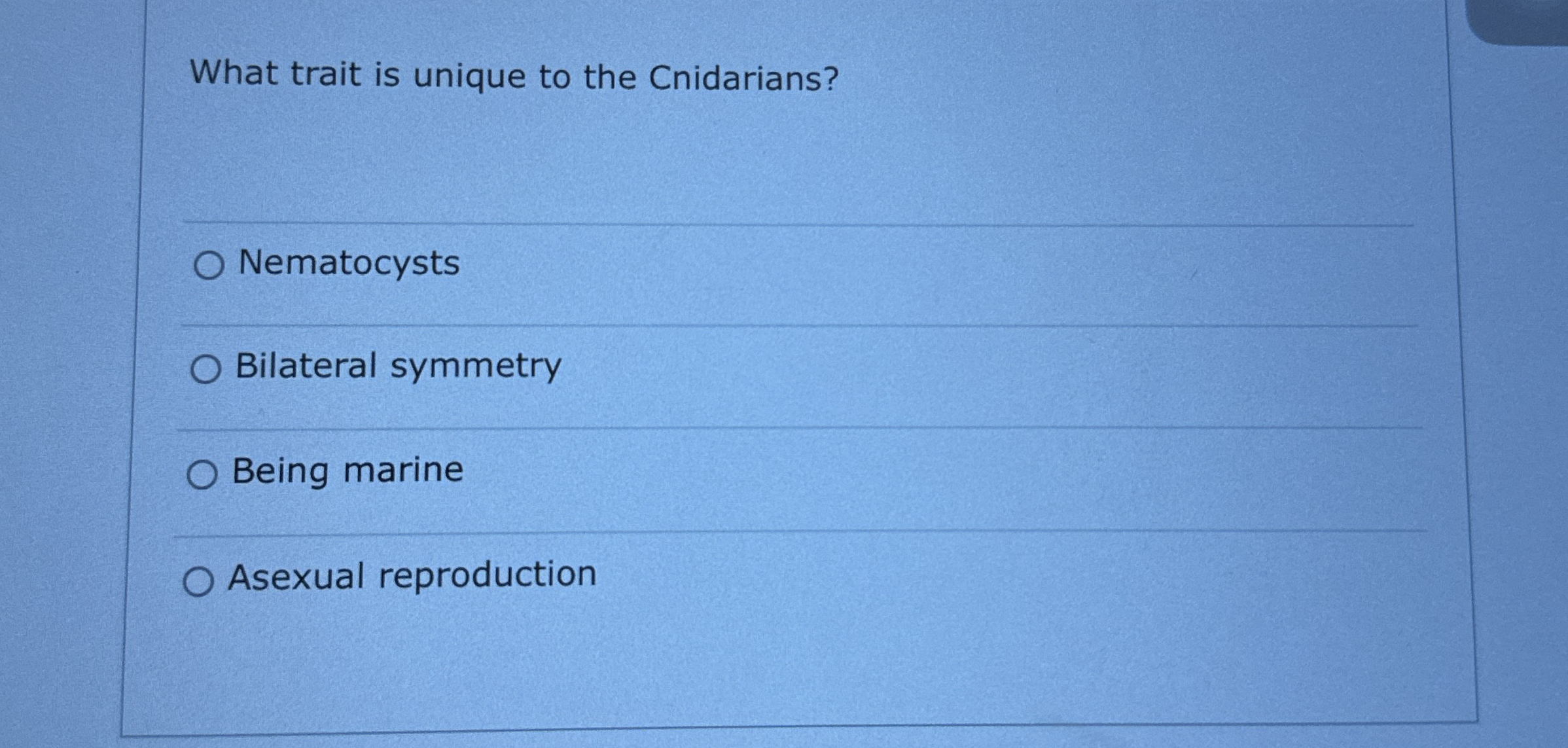 Solved What trait is unique to the | Chegg.com