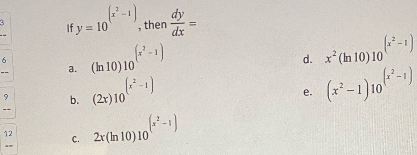 Solved If y=10(x2-1), ﻿then | Chegg.com