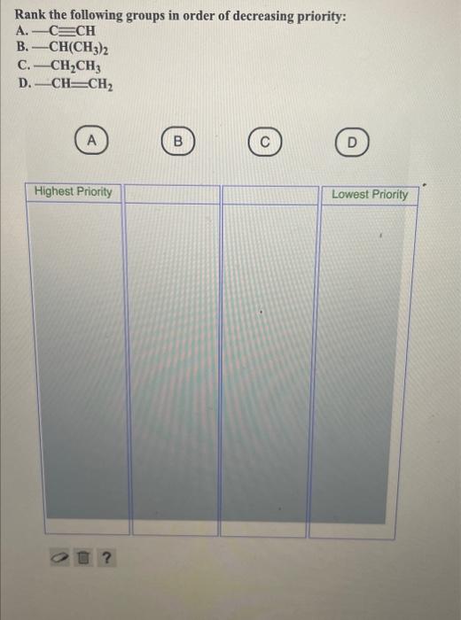 Solved Rank the following groups in order of decreasing | Chegg.com