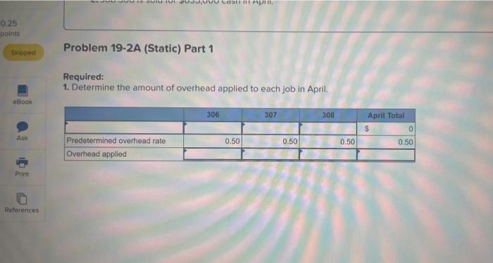 Solved Problem 19-2A (Static) Computing and recording job | Chegg.com